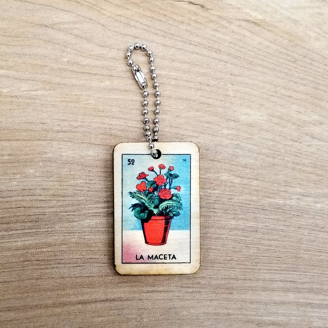 Roses La Maceta Loteria Mexican Bingo Keytag NEW Color on - Etsy