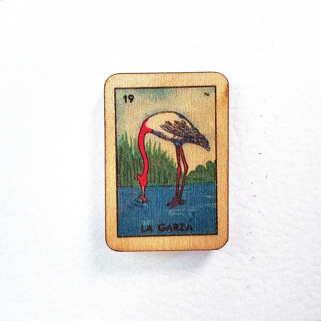 Flamingo La Garza Loteria Mexican Bingo Magnet - Etsy