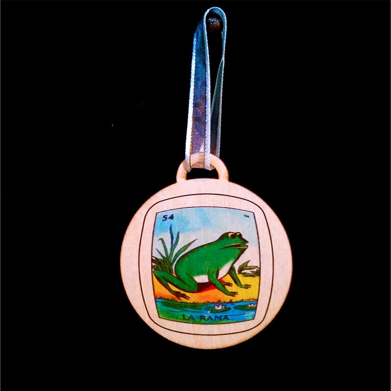 La Rana Frog Loteria Mexican Bingo Wooden gift tag / ornament | Etsy