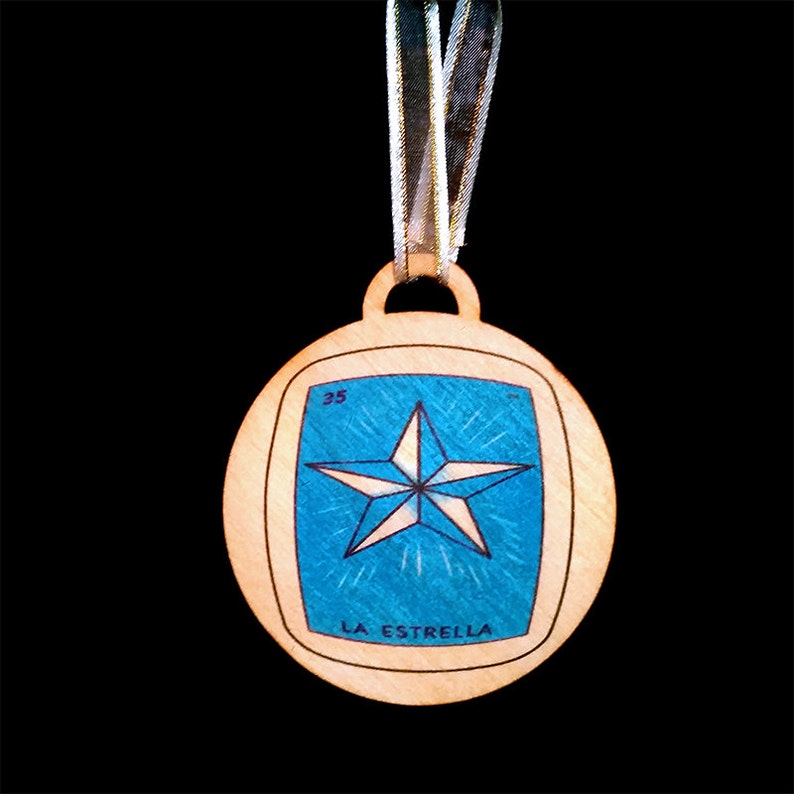 La Estrella Star Loteria Mexican Bingo Wooden Gift Tag / Ornament - Etsy
