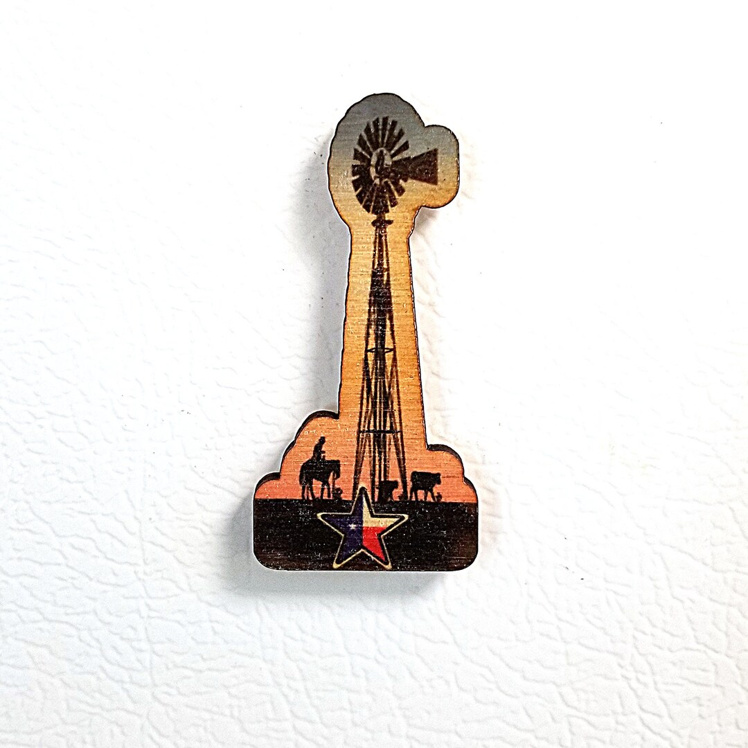 Texas Windmill Wooden Refrigerator Magnet - Etsy