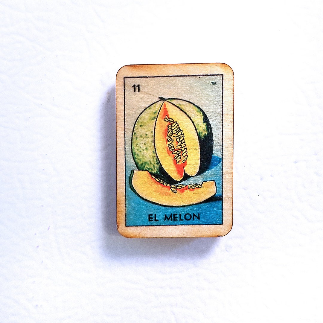 El Melon Loteria Mexican Bingo Wooden Refrigerator Magnet - Etsy