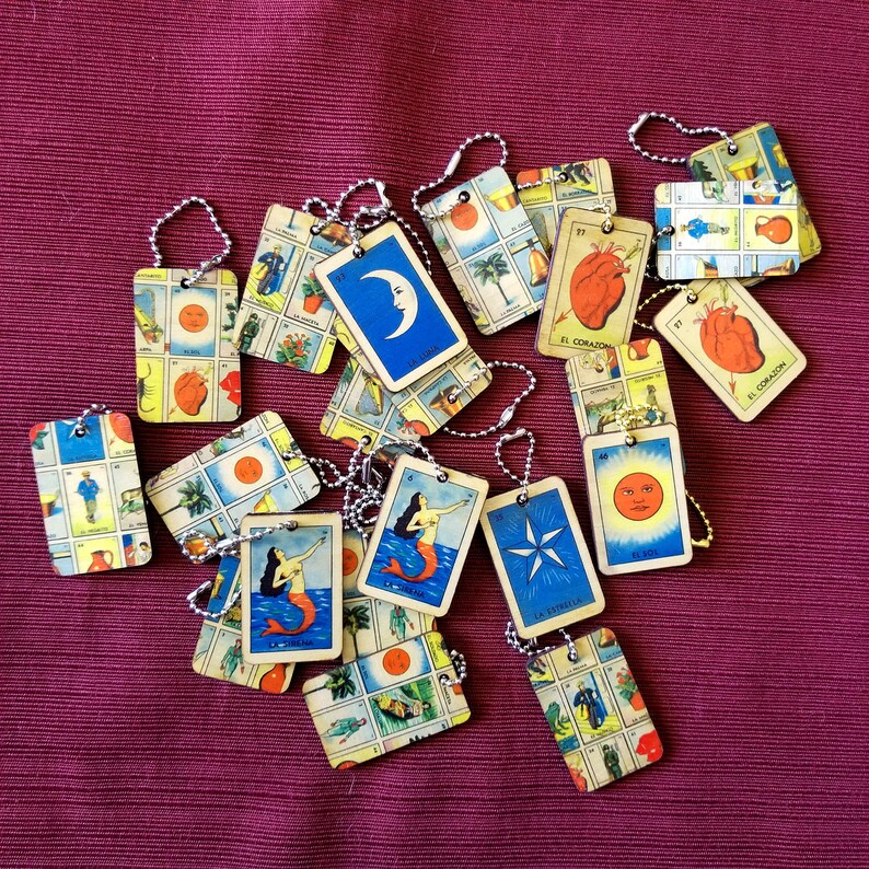 La Dama Loteria Mexican Bingo Keytag NEW Color on Both Sides - Etsy