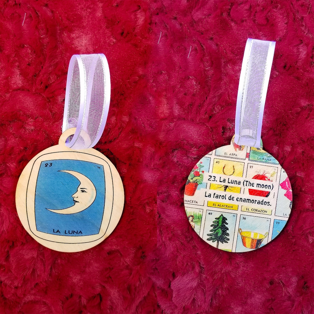Loteria Mexican Bingo La Luna (the Moon) Double Sided Ornament / Gift ...