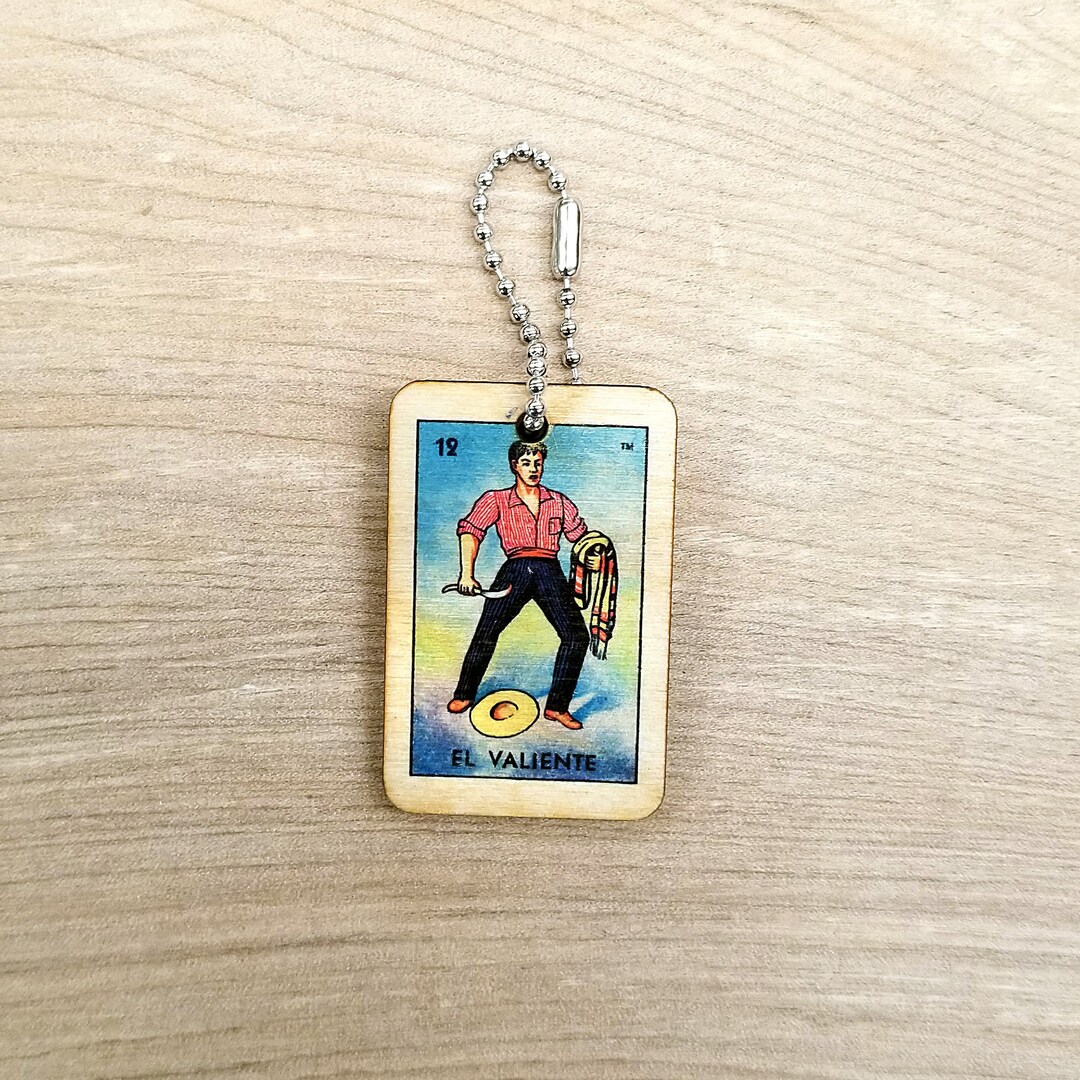 El Valiente Loteria Mexican Bingo Keytag NEW! Color on Both Sides! - Etsy