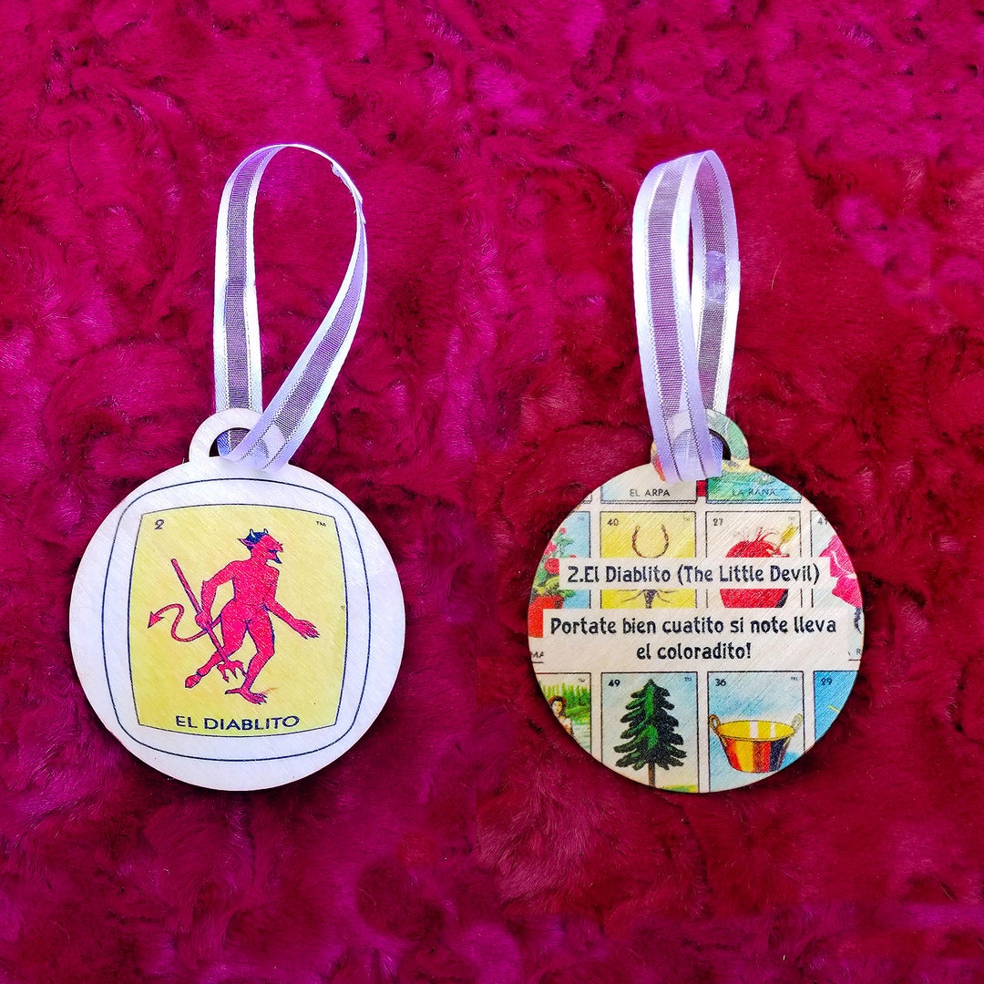 Loteria Mexican Bingo El Diablito (the Devil) Double Sided Ornament ...