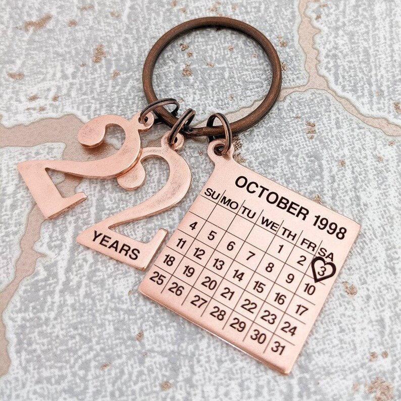 22nd Wedding Anniversary Gift Personalised Keyring Any Year Etsy 22nd Wedding Anniversary Gift Personalised Keyring Any Year Etsy