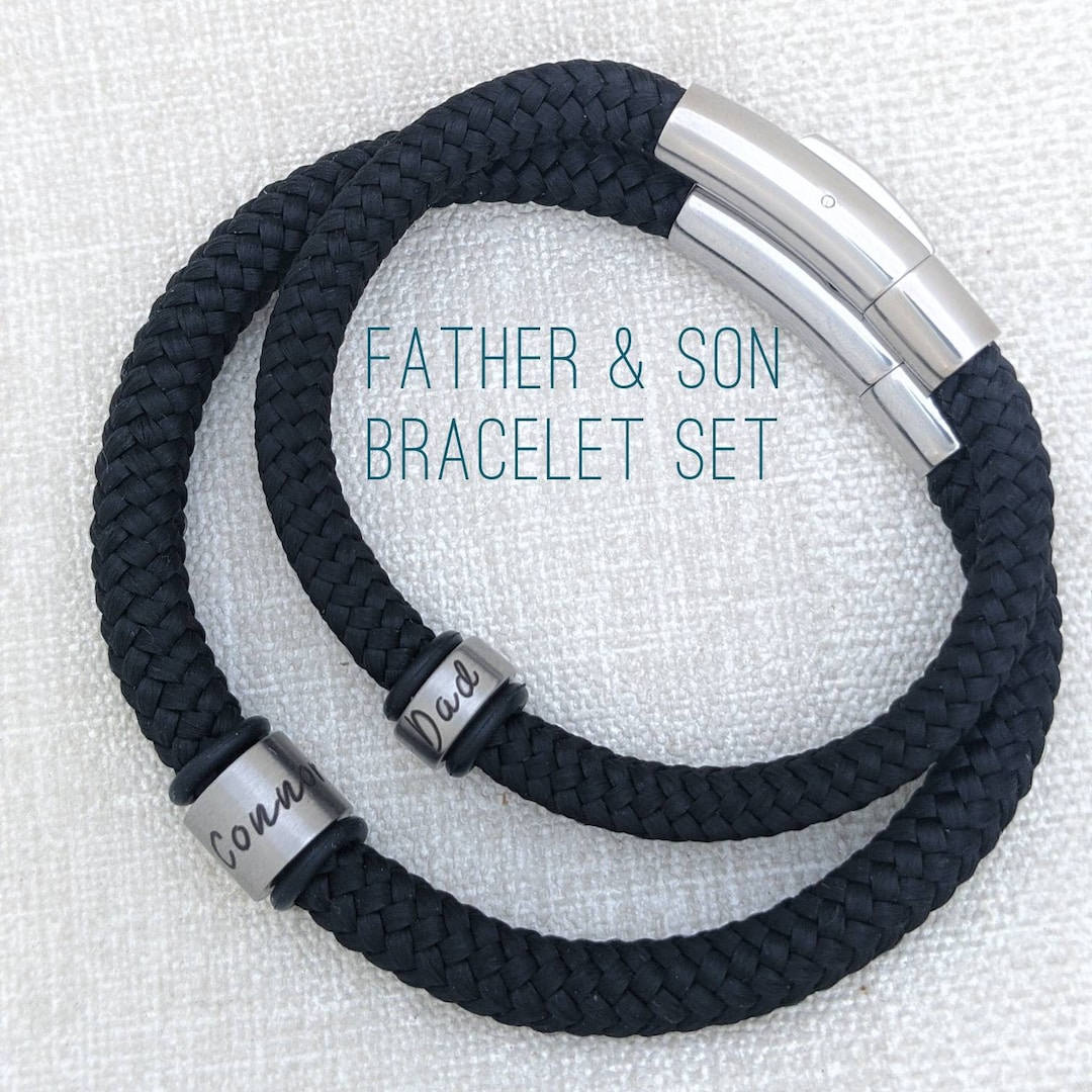 Father Son Bracelets, Couples Bracelets, Personalized Gifts for Dad ...
