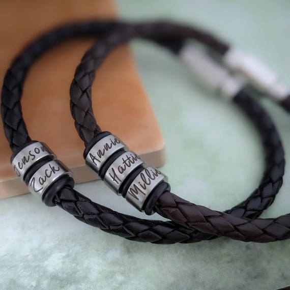 Mens Bracelet Valentines Day Gifts for Him Boyfriend Gift Leather Bracelets for Men Husband Birthday Gift Anniversary Gifts for Him Etsy