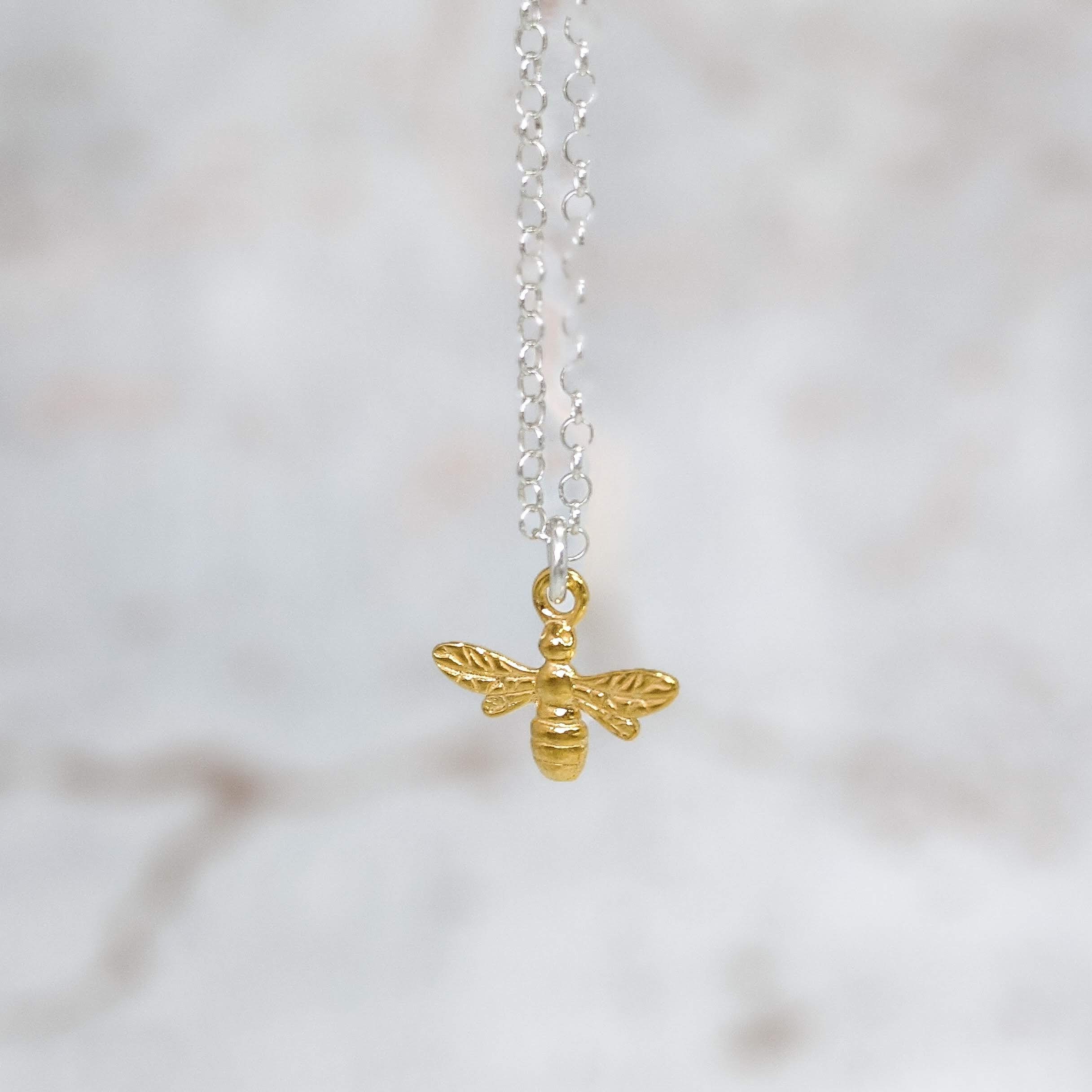 Bee Necklace Gift For Her Bee Gift Sterling Silver Bee Etsy bee-necklace-gift-for-her-bee-gift-sterling-silver-bee-etsy