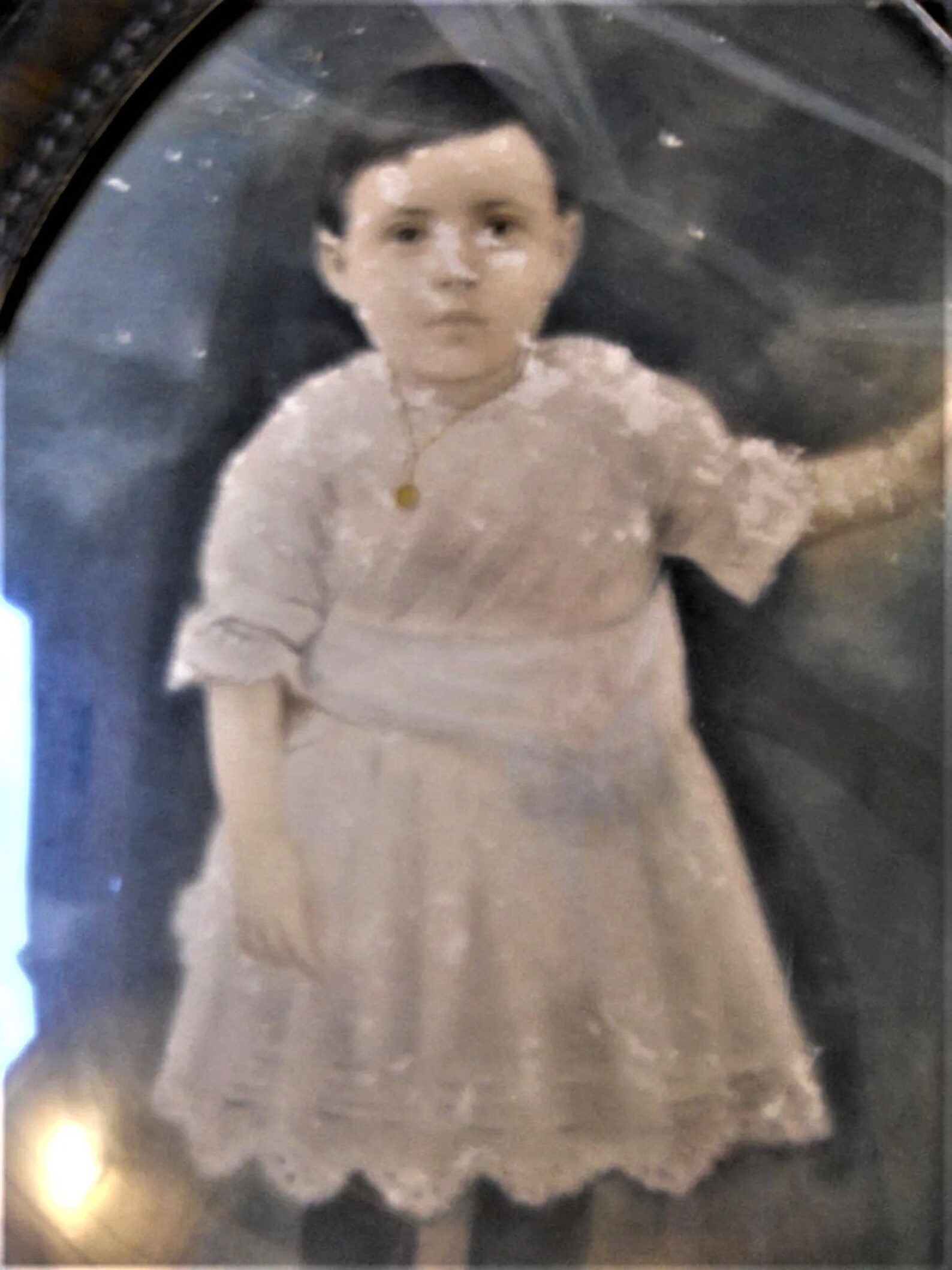 Antique 1900 Edwardian Child Portrait Hand Tinted Photo Print Large ...