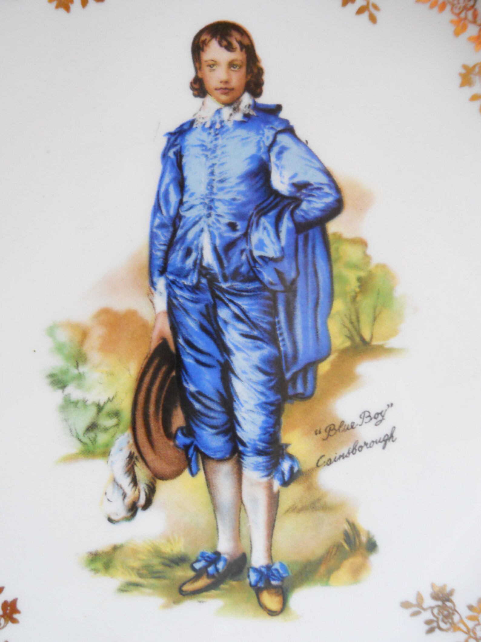 Vintage Boy Blue & Pinky Porcelain Plate Set French Country - Etsy