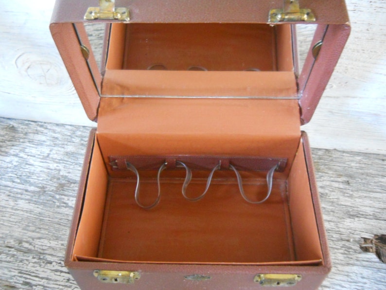 Vintage 1940s Rare Tour Lite Brown Train Case Mid Century Modern Mexico ...