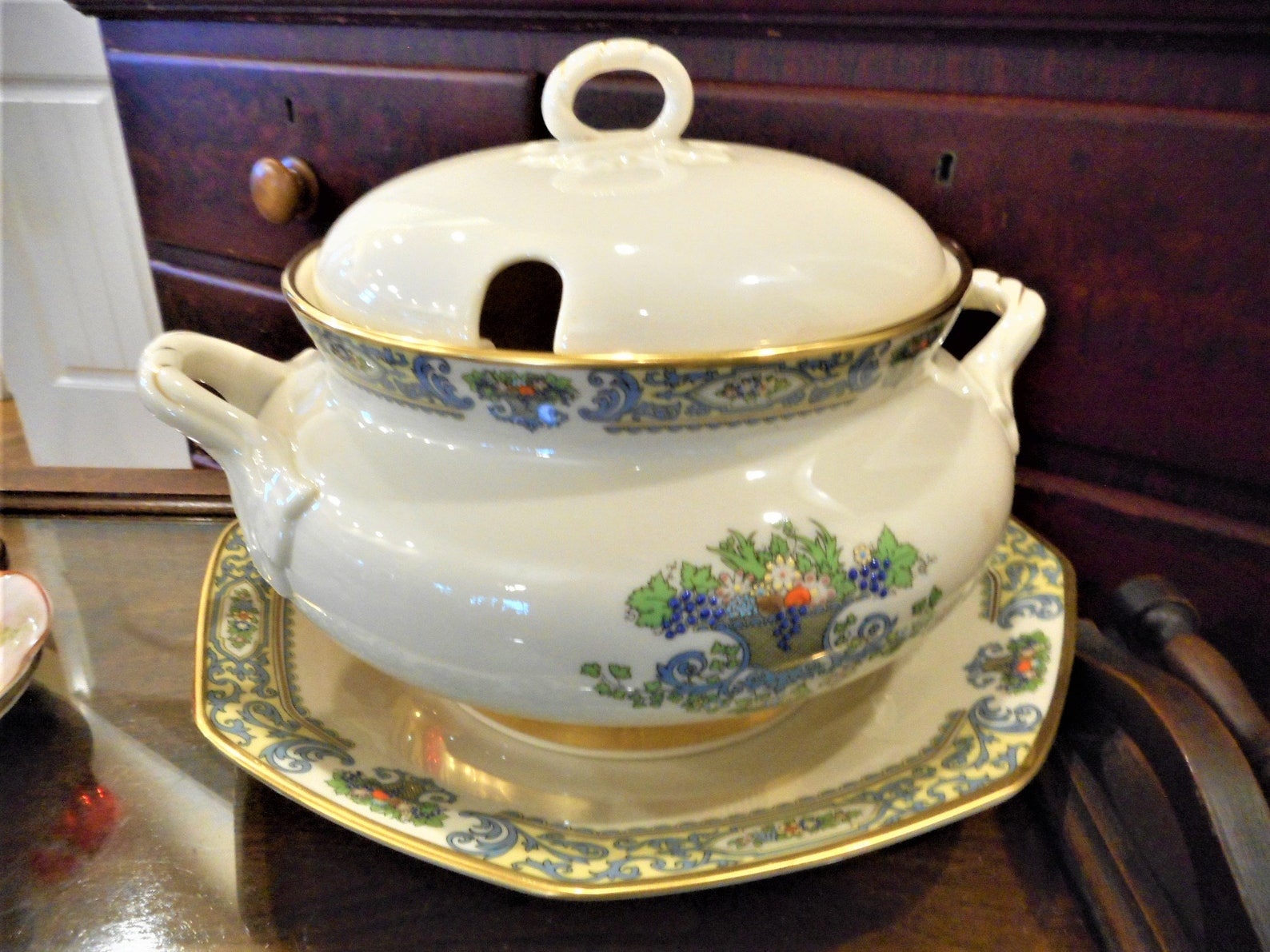 Large Lenox Autumn Pattern Soup Tureen on Platter Dinnerware - Etsy