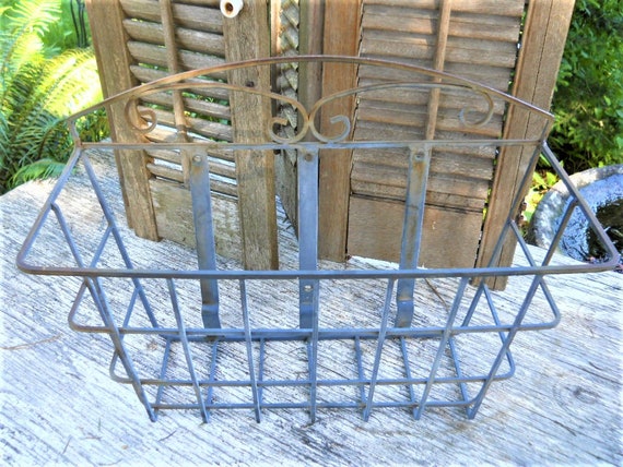 Rectangle Blue Iron Wire Storage Pannier Basket Organizing - Etsy