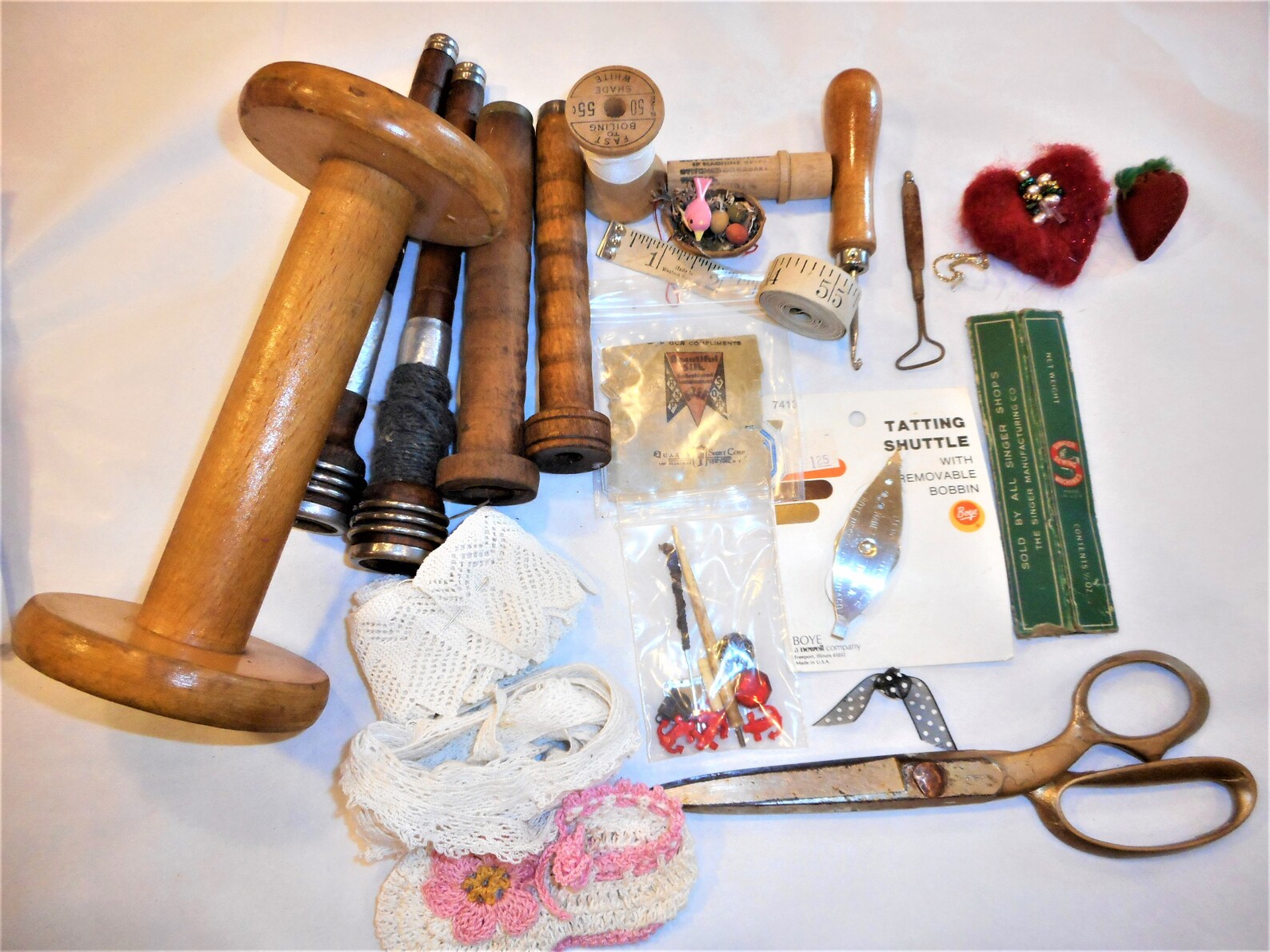 Antique Sewing Collection Lot Notions Weaving Wood Bobbin - Etsy