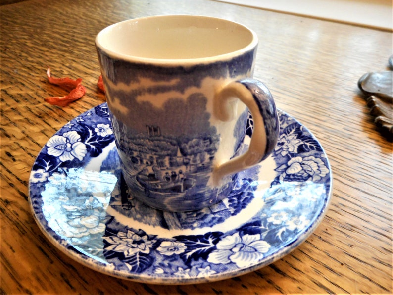 Palissy Pottery England Cobalt Blue White Demitasse Espresso - Etsy