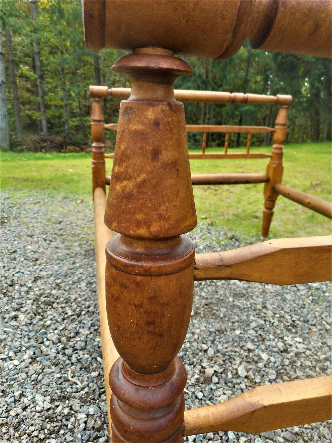 Antique 1700s-1800s Fiddleback Maple American Farmhouse Rope Bed / Day ...