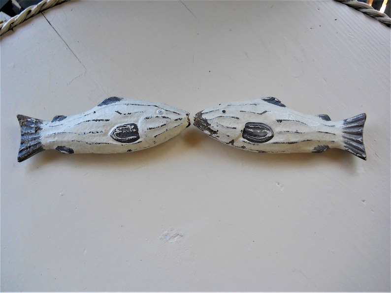 Nautical Beach Cottage 6 Rustic Carved Fiber Wood Fish - Etsy