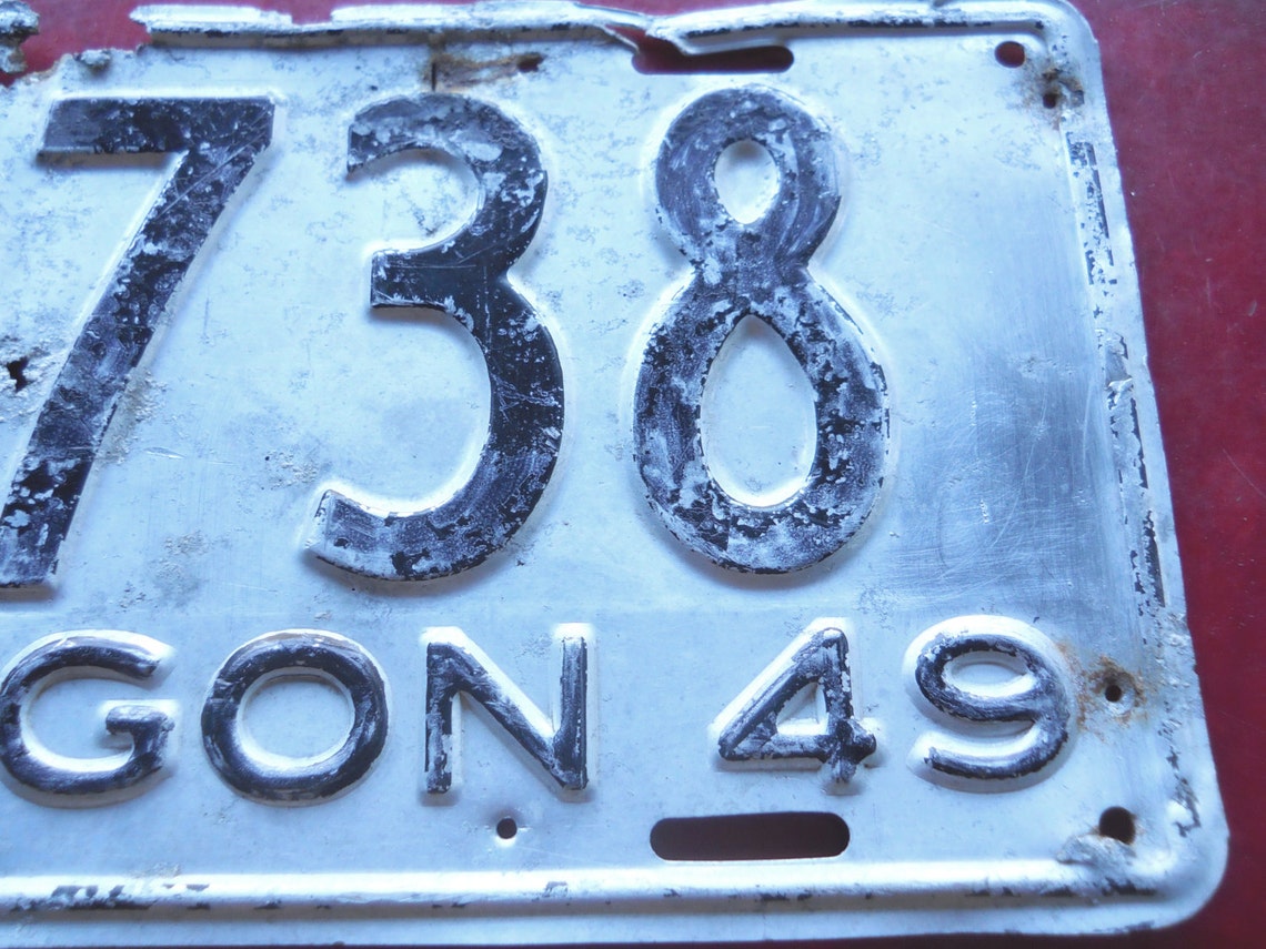 Vintage 1940s Oregon License Plate Rustic Metal Industrial - Etsy