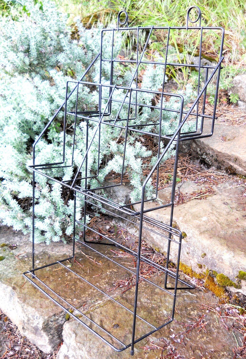 Vintage 1960s Industrial Black Metal Wire Wall Display Book - Etsy