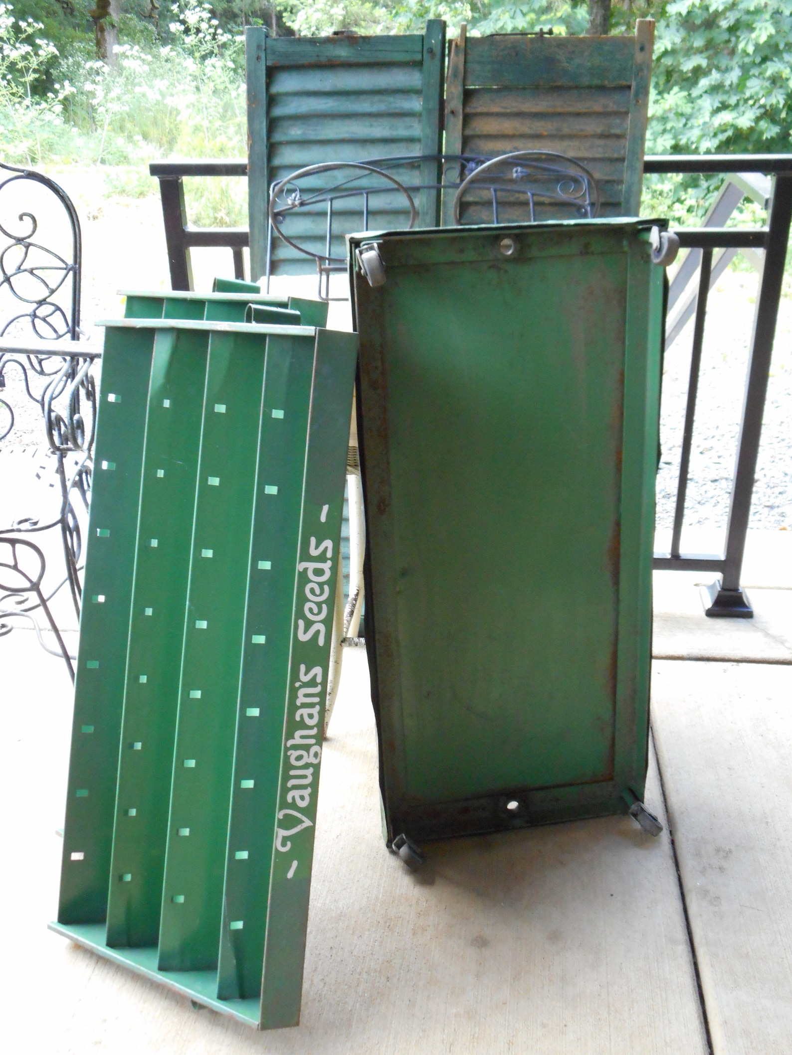 Rare Collapsible Rolling Garden Seed Rack Plant Farm Stand Vintage ...