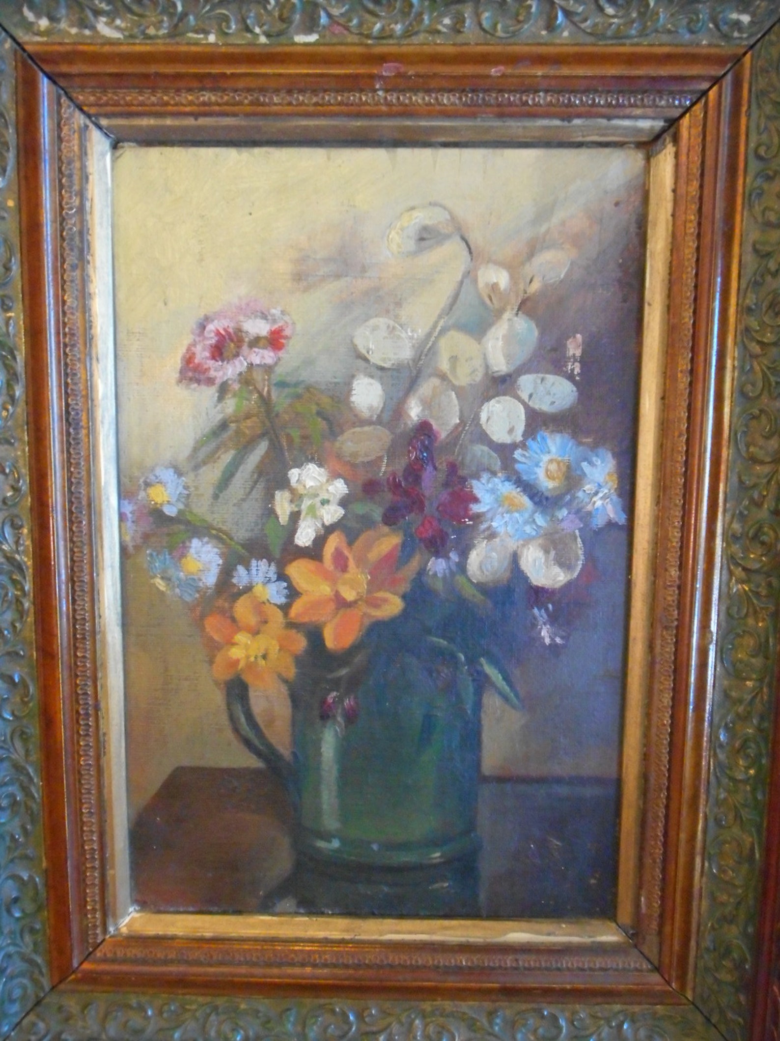 Antique Old World Original Flowers Floral Oil Painting | Etsy