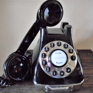 Classic Vintage Pottery Barn Black Telephone Factory Art Deco Style ...