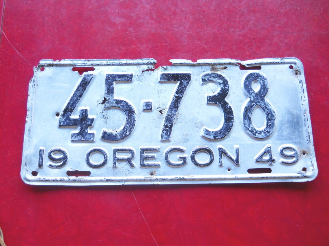 Vintage 1940s Oregon License Plate Rustic Metal Industrial - Etsy