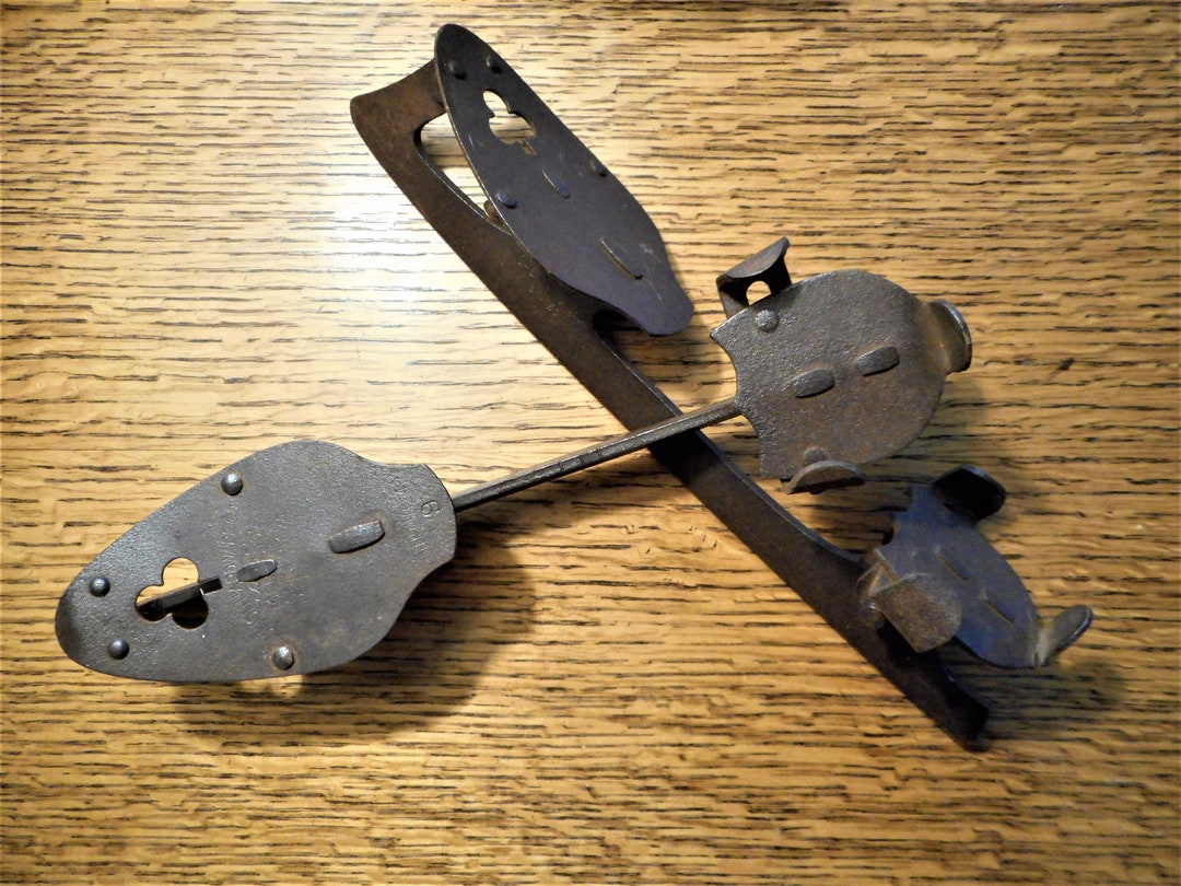 Antique Rustic Victorian Children's Cast Steel Iron Ice Skates Union ...
