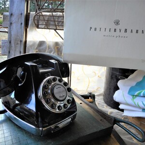Classic Vintage Pottery Barn Black Telephone Factory Art Deco Style ...