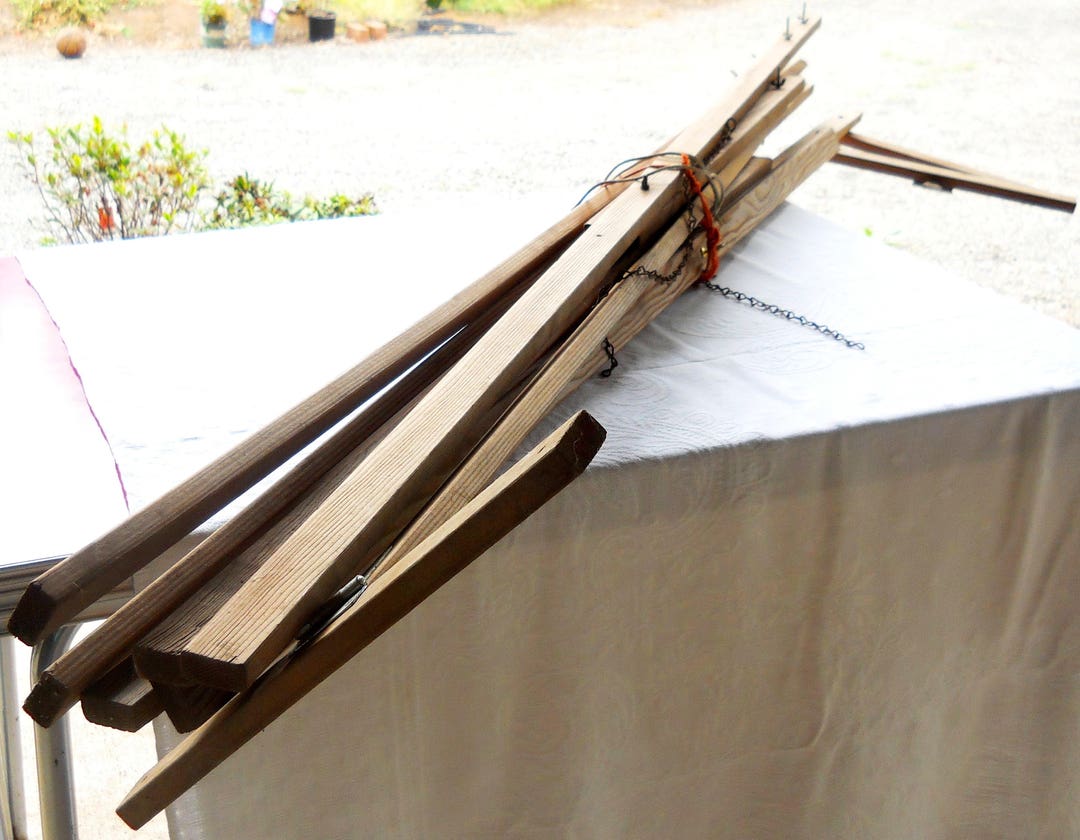 Quilting Frame Wooden Stand Primitive Quilt Sewing Stitching Vintage ...