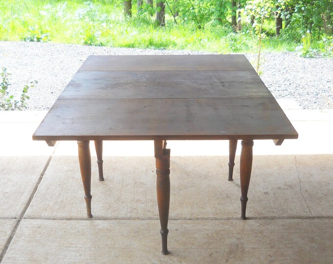 Antique 1700s Farmhouse Primitive Plank Folding Drop Leaf Harvest ...