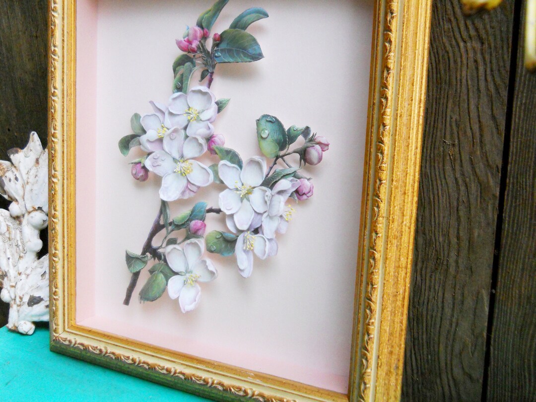 Vintage Metal Roses Floral Branch French Country Window Box Frame Still ...