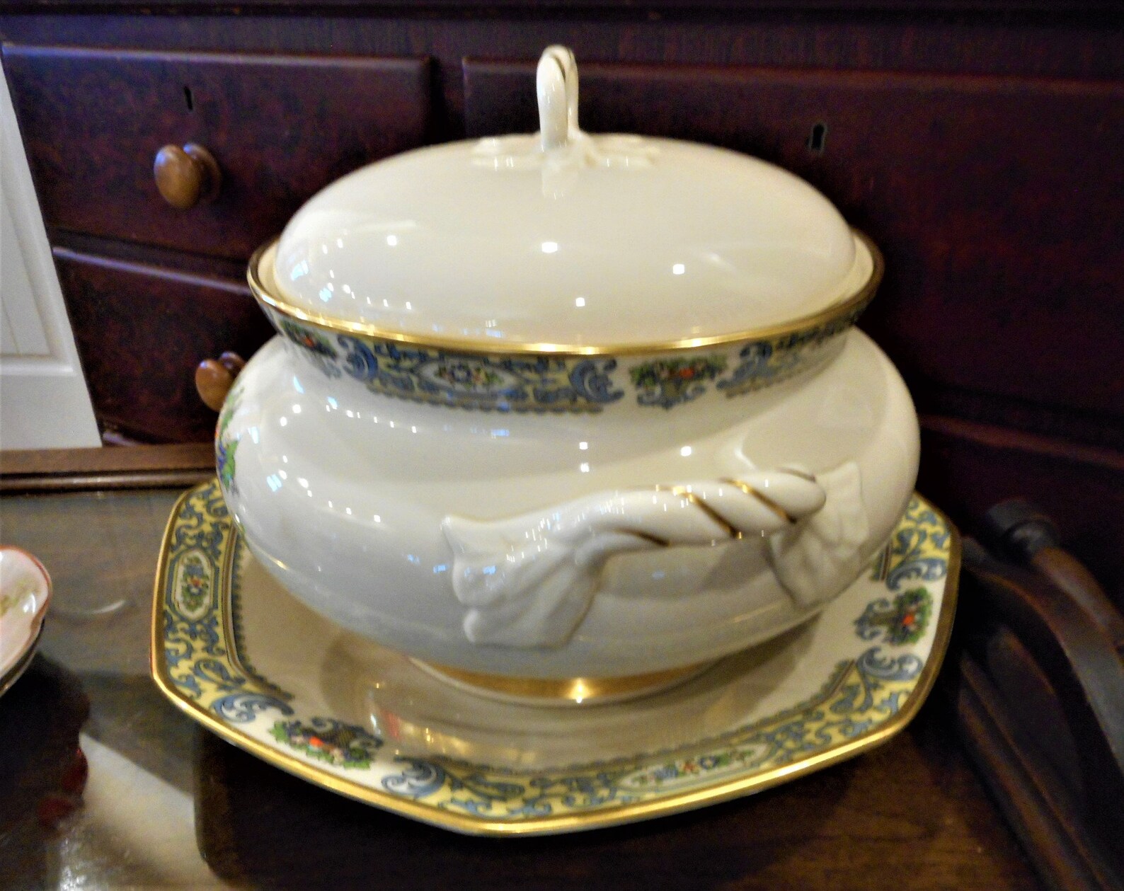 Large Lenox Autumn Pattern Soup Tureen on Platter Dinnerware - Etsy