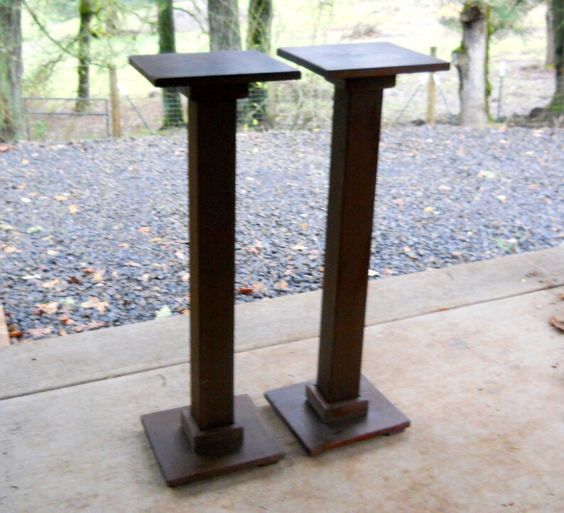 Rustic Fir Wood Column Pillar Riser Fern Plant Stand Pair - Etsy