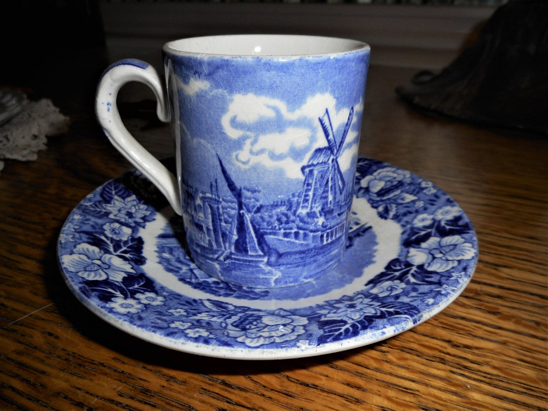 Palissy Pottery England Cobalt Blue White Demitasse Espresso - Etsy UK
