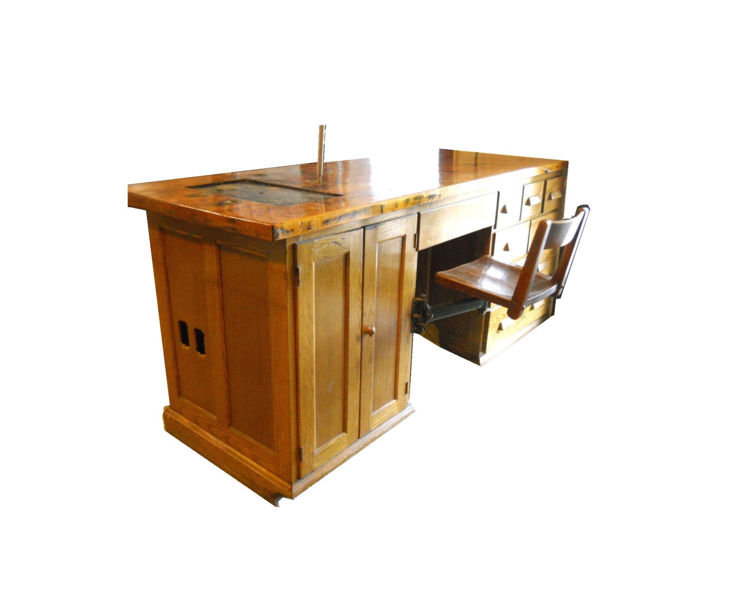 Rare Antique Industrial E. H. Sheldon Oak Desk Scientific Chemistry ...