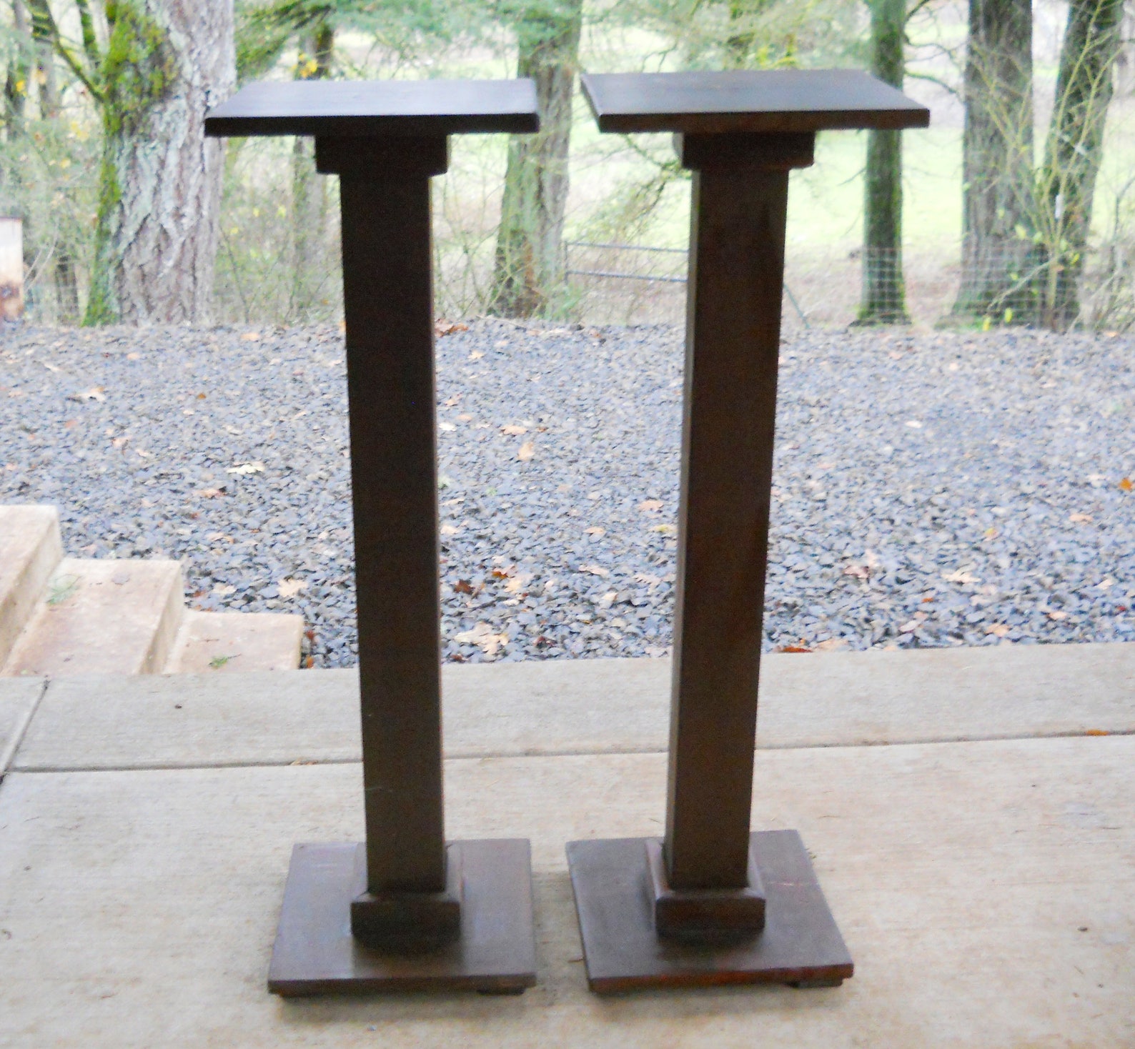 Rustic Fir Wood Column Pillar Riser Fern Plant Stand Pair - Etsy