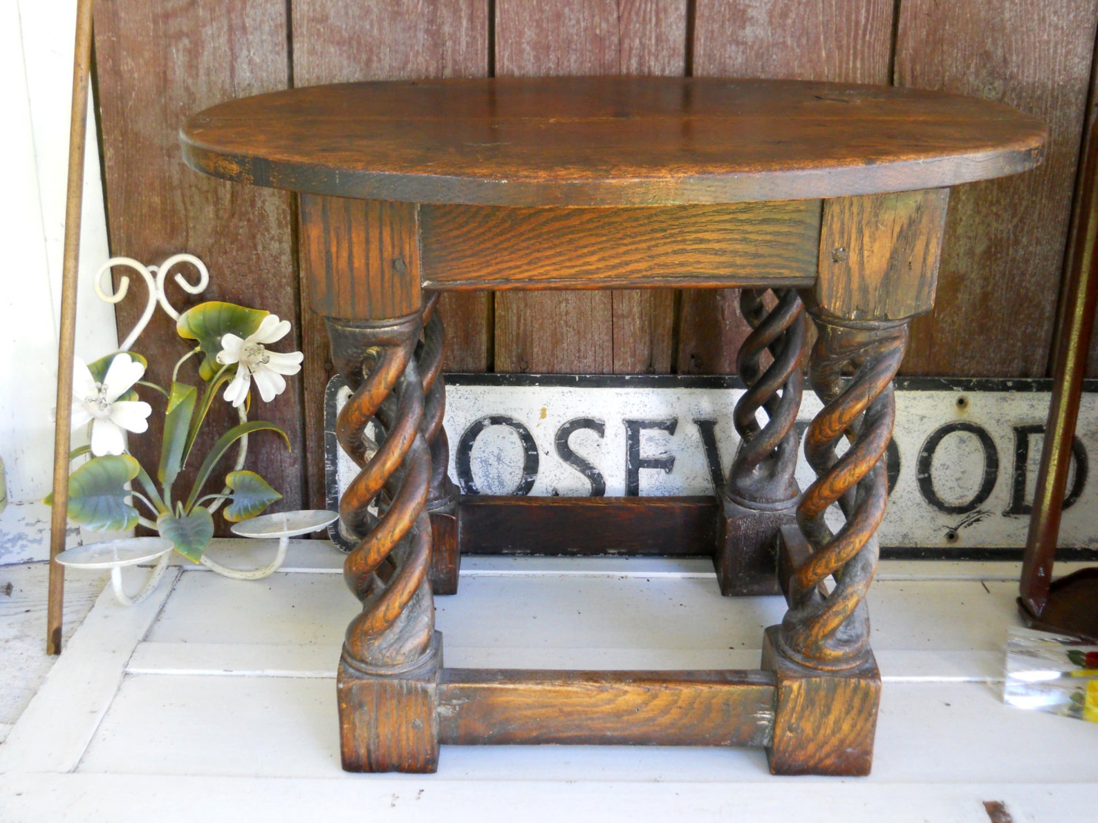 Antique French 1600s Rare Louis XIII Carved Oak Tavern Pub End Table ...