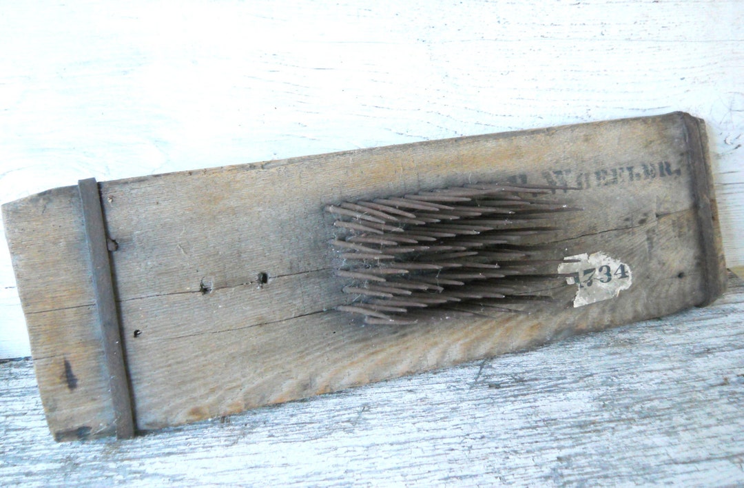 Rare Flax Comb Hetchel Signed Country Farmhouse Antique Rustic ...