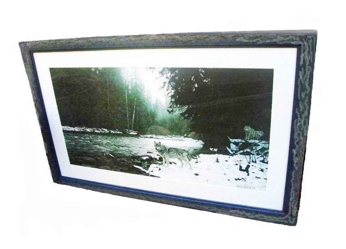Rare 1st Lithograph 1984 Wolf Dog Listed Rod Frederick Wolves Painting ...