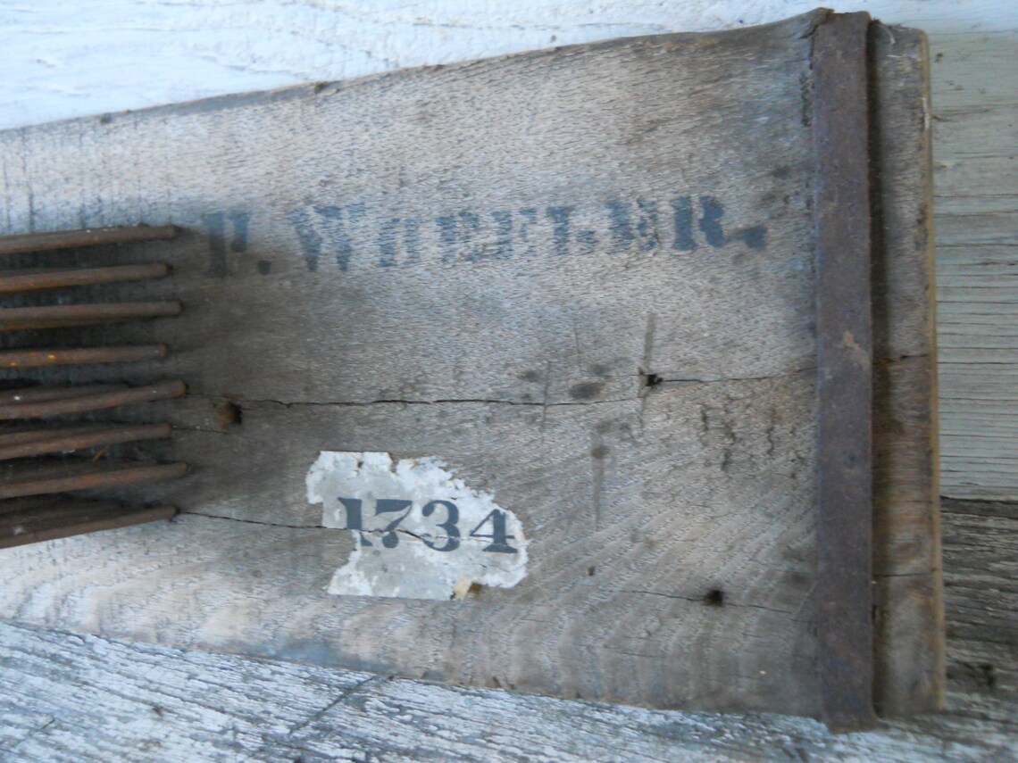 Rare Flax Comb Hetchel Signed Country Farmhouse Antique Rustic - Etsy