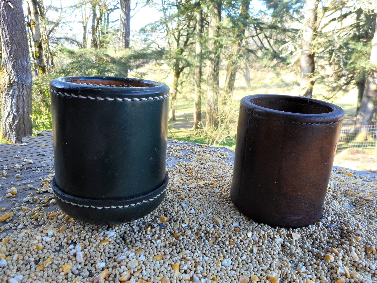 Vintage Mid Century Modern Round Leather Liars Dice Cup Game - Etsy
