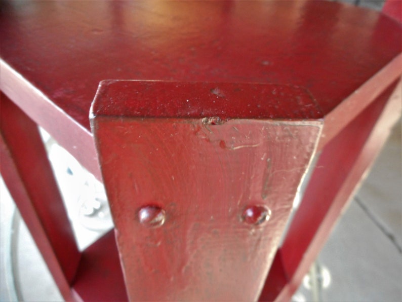 Vintage 1930s Rustic Garden Red Painted Wood Plant Stand - Etsy