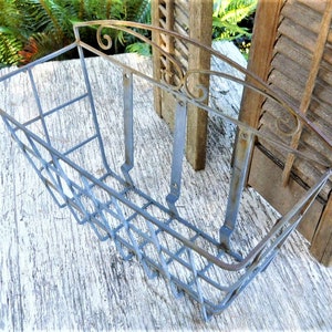 Rectangle Blue Iron Wire Storage Pannier Basket Organizing Laundry ...