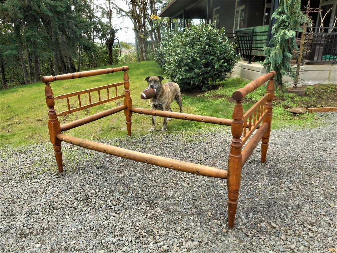 Antique 1700s-1800s Fiddleback Maple American Farmhouse Rope Bed / Day ...