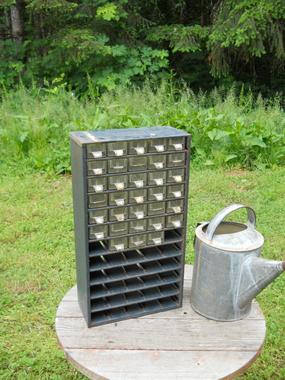Vintage Powr-kraft Montgomery Ward Industrial Tool Box Cubby Hole Metal ...
