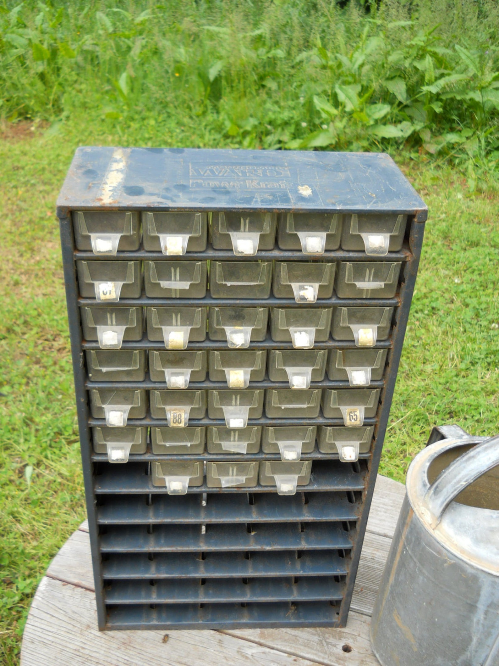 Vintage Powr-kraft Montgomery Ward Industrial Tool Box Cubby Hole Metal ...