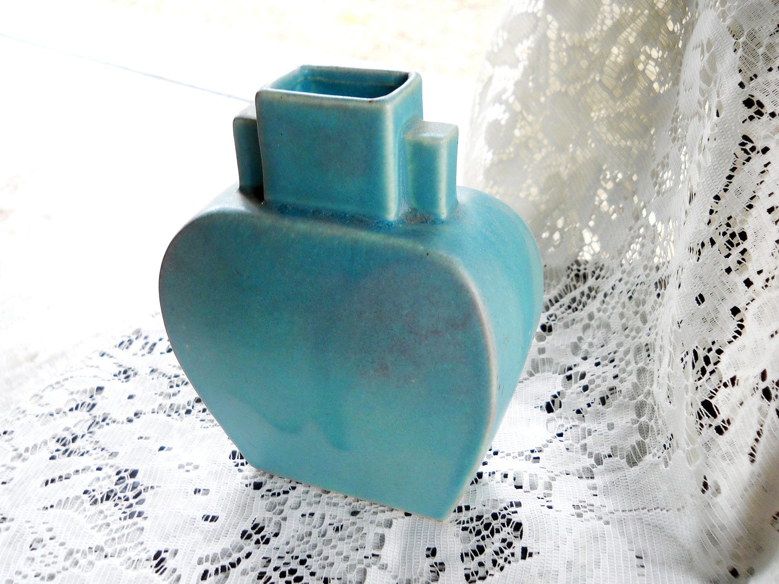 Antique Small Rare Art Deco Turquoise Blue Pottery Vase Arts & | Etsy